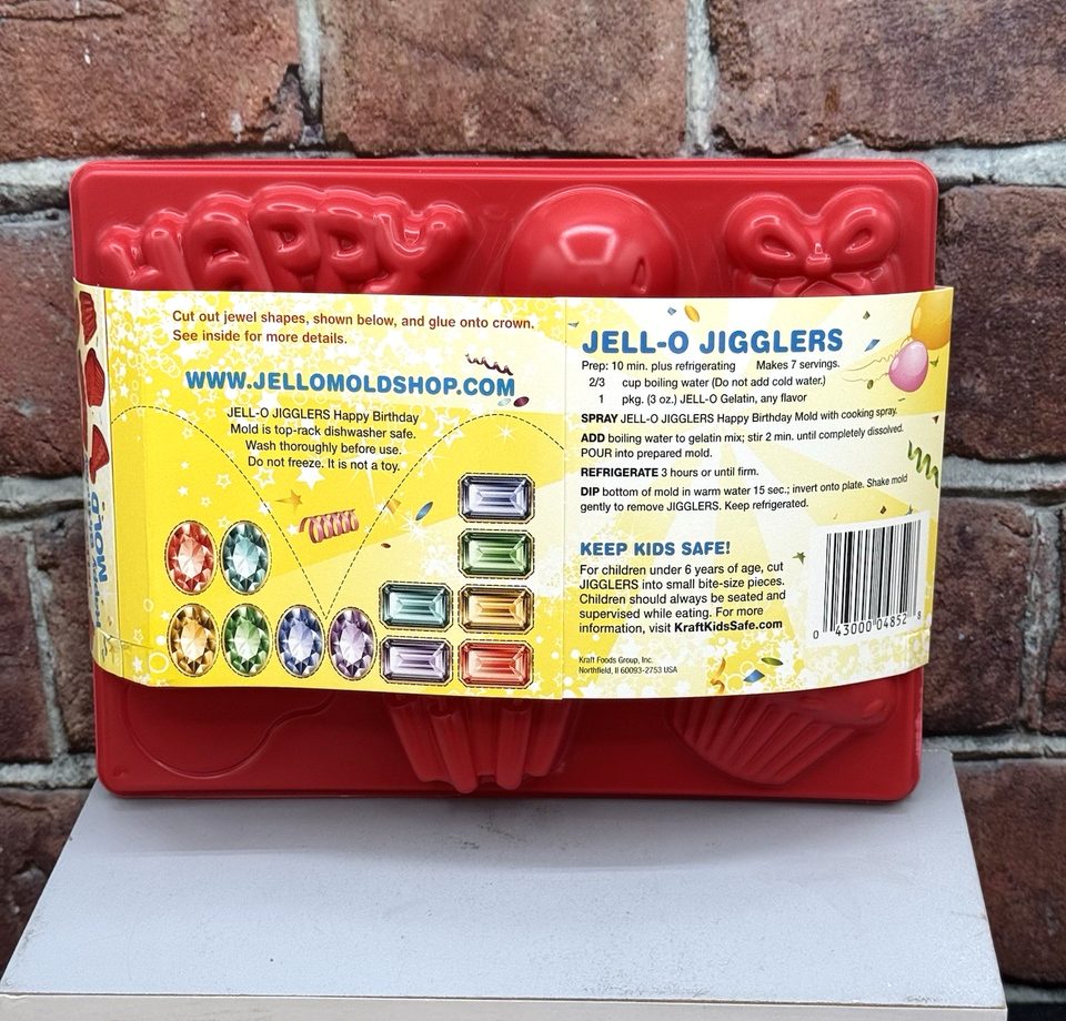 NEW Jello Jigglers JELL-O Mold Happy Birthday Gift, Cupcake, Balloon ...