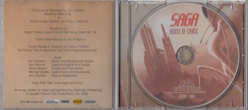 Saga - House of Cards (CD, Jun-2004, Steamhammer) 693723721620 | eBay