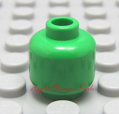 NEW Lego BRIGHT GREEN MINIFIGURE HEAD - Plain/Blank Color Minifig Head ...