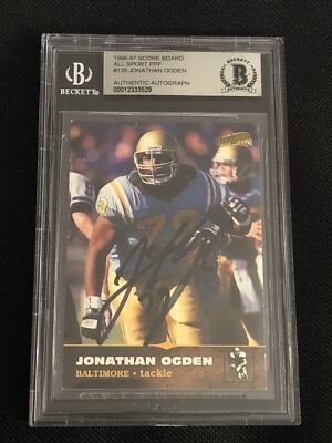HOF JONATHAN OGDEN 1996 SCORE BOARD ROOKIE SIGNED AUTOGRAPHED CARD ...