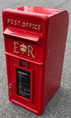 ER Cast Iron Post Office style post box - Red Royal mail letter box ...