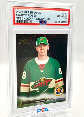 2021 Young Guns DRAFT - Speckled Rainbow Foil - Marco Rossi - PSA 10 ...