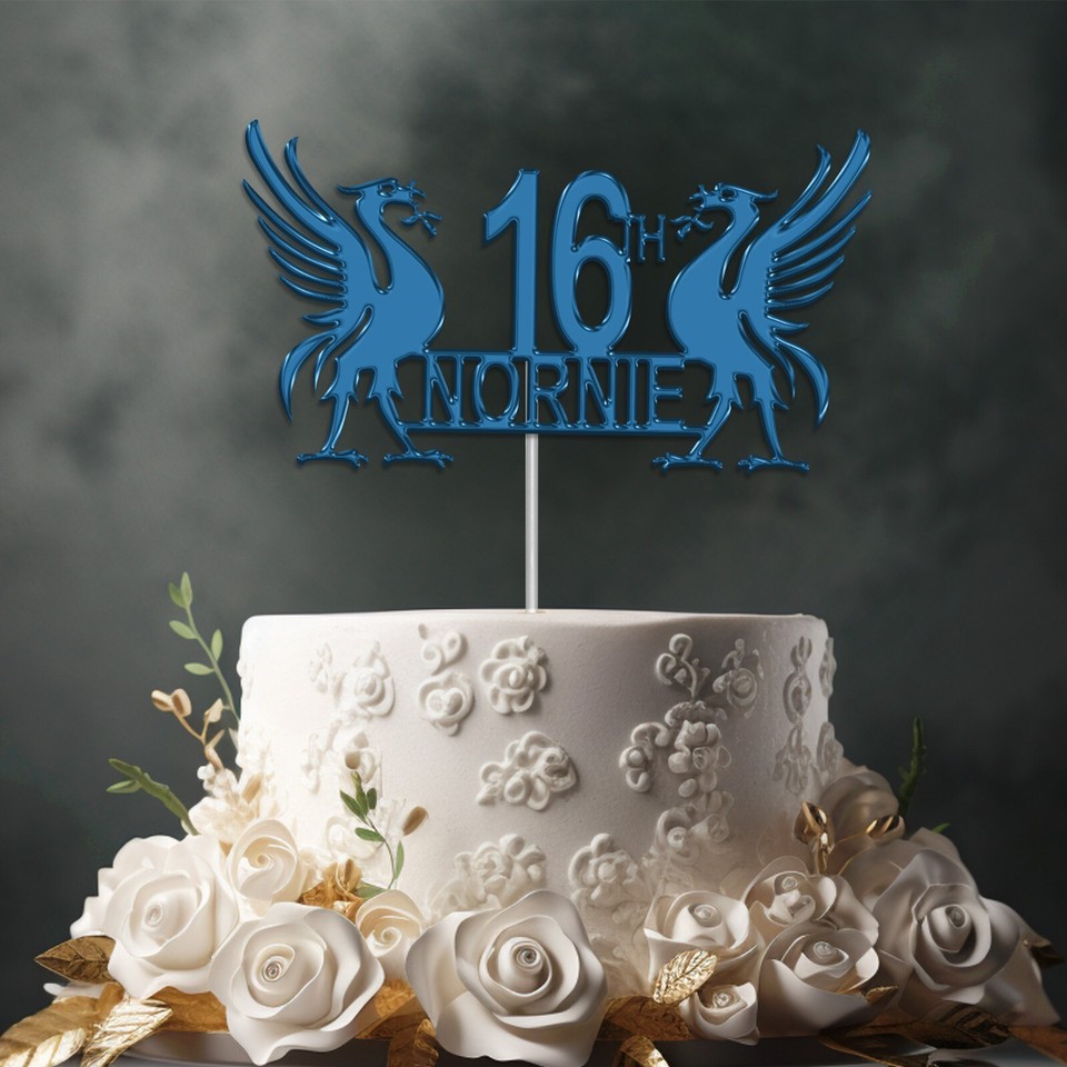 Personalised Liver Bird Cake Topper Birthday Liver Glitter Pool Decor ...