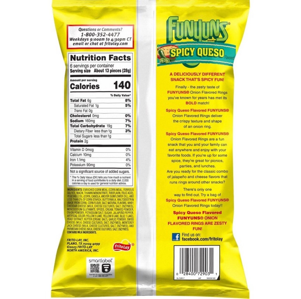 〽️ New Exclusive Funyuns Spicy Queso Onion Flavored Crispy Crunchy ...
