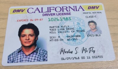 MARTY MCFLY 1985 ID CARD - Realistic Back to the Future BTTF MJF Movie ...