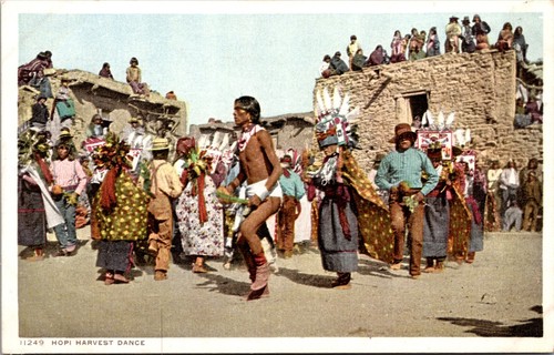 Vintage Postcard Native American Hopi Harvest Dance in Adobe Village | eBay