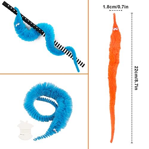 48 Pcs Magic Twisty Worm Wiggly Twisty Fuzzy Worms on a String Magic ...