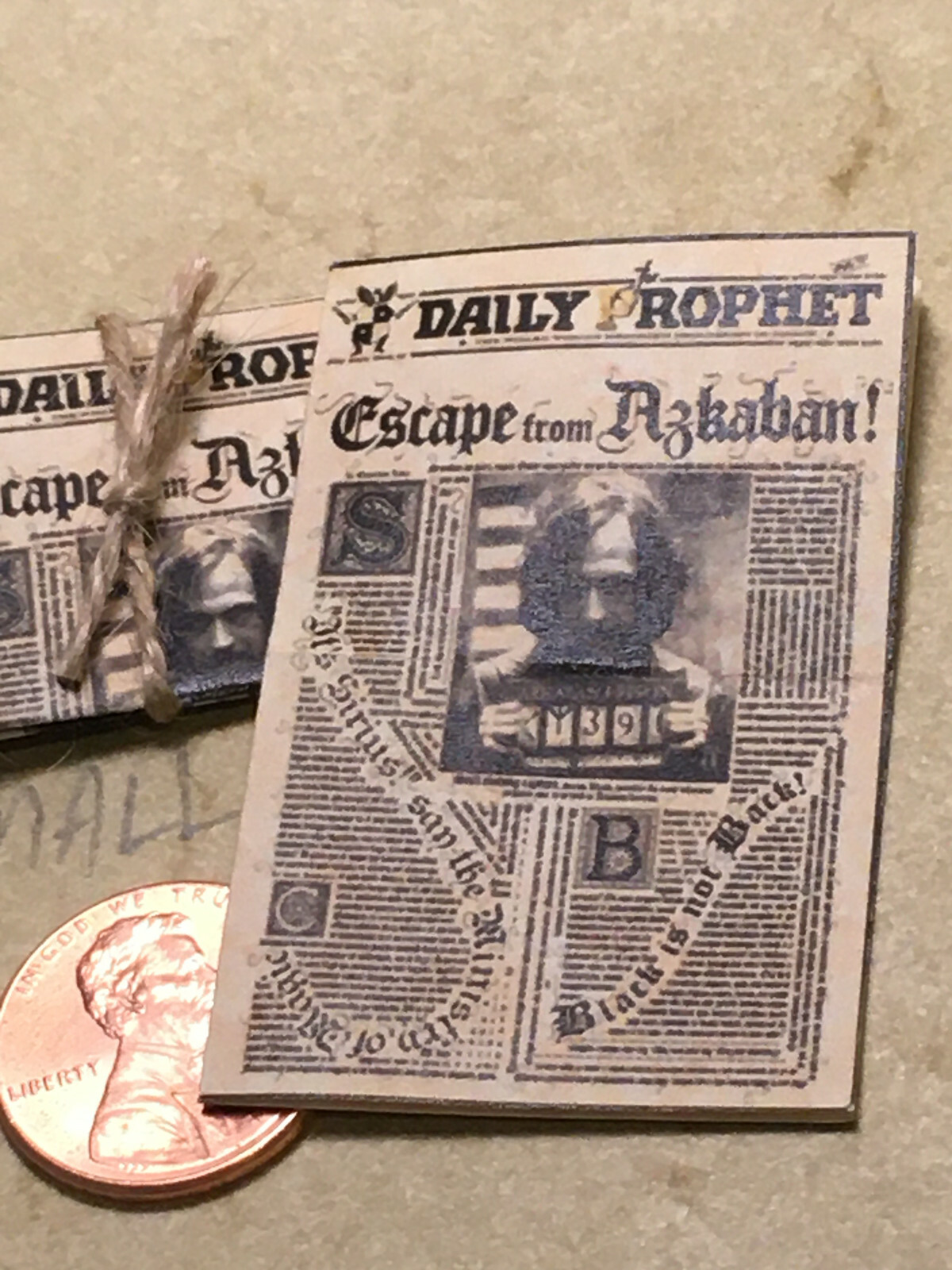 2" tall SMALL 3 Daily Prophet newspaper mini Sirius Escape Azkaban ...