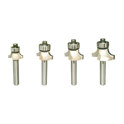 4PCS Round Over Router Bits Set 1/4-Inch Shank (Radius 1/8"、5/32"、3/16 ...