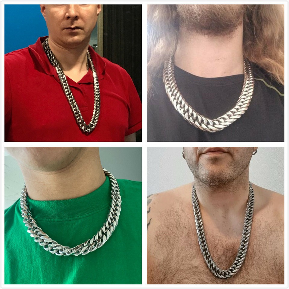 Heavy Strong Men Stainless Steel Curb Cuban Link Chain Necklace Jewelry ...
