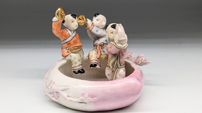 Chinese Porcelain Children floating on Longevity Peach Shou Tao Trinket ...