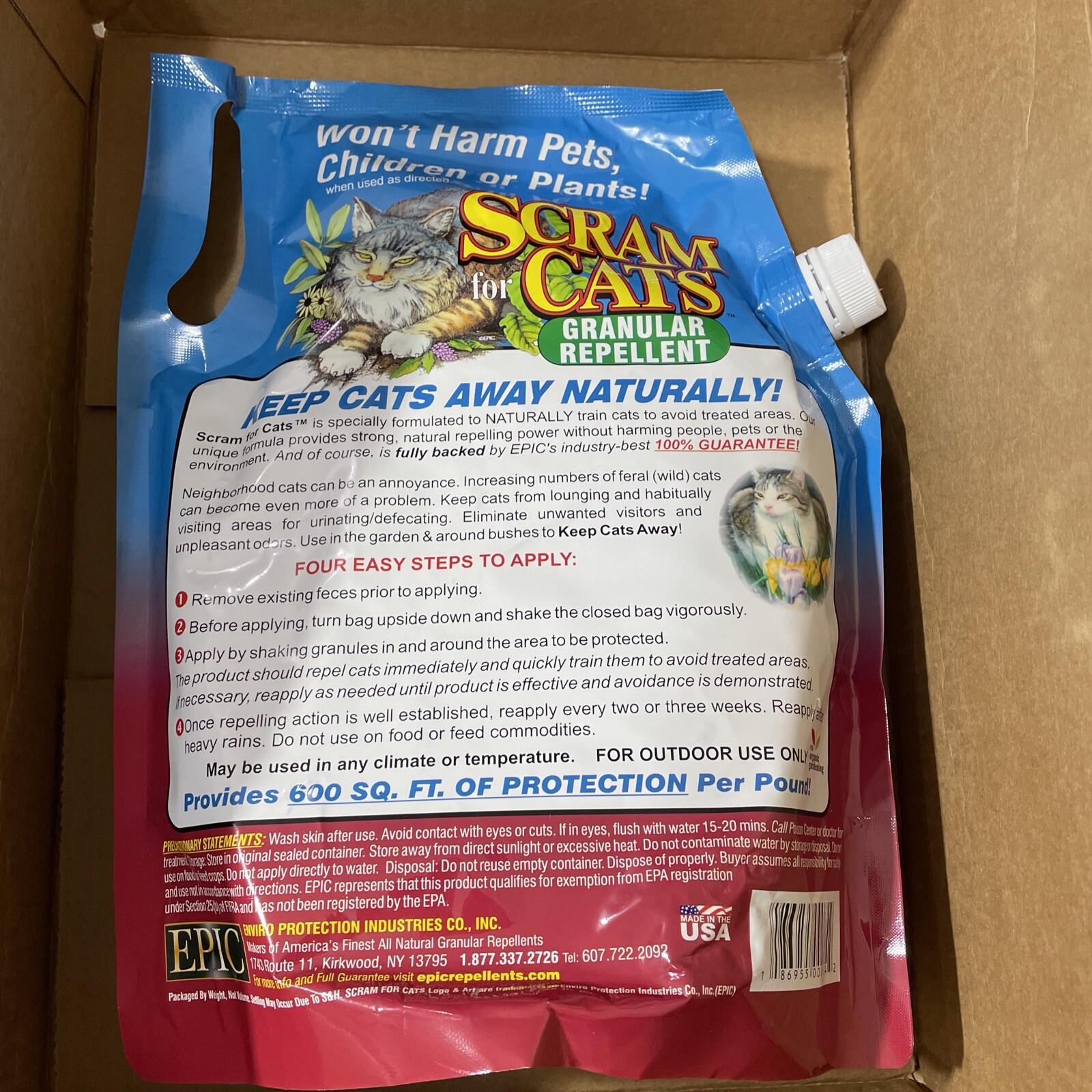 1 pk Scram For Cats 3.5 Lb. Granular Organic Animal Repellent | eBay