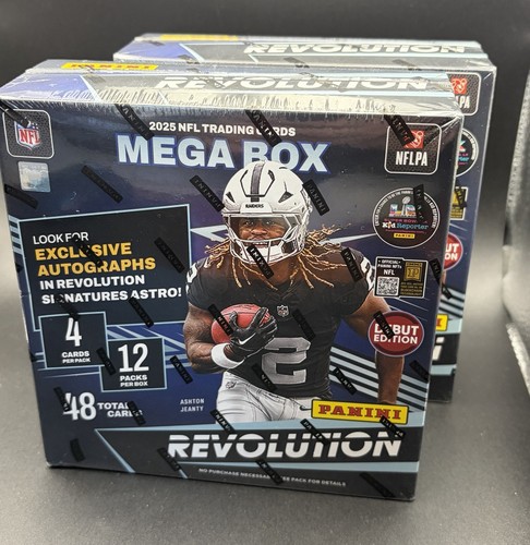(2) 2025 Panini Revolution NFL Sealed Mega Box - 24 Packs Total - Two ...
