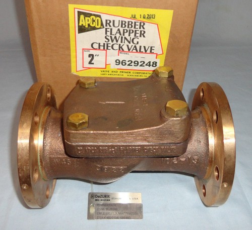 Dezurik 2" Swing Check Valve Rubber Flapper APCO 9629248 Bronze Flanged ...
