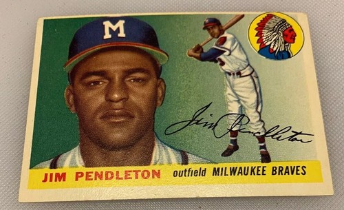 1955 Topps # 15 Jim Pendleton Baseball Card Milwaukee Braves | eBay