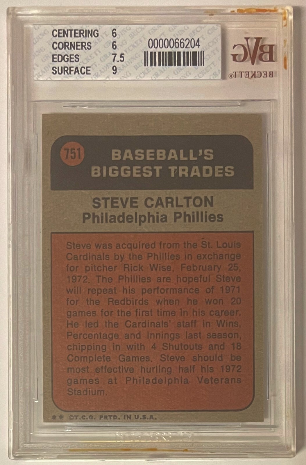 1972 Topps - High # Traded #751 Steve Carlton for sale online | eBay