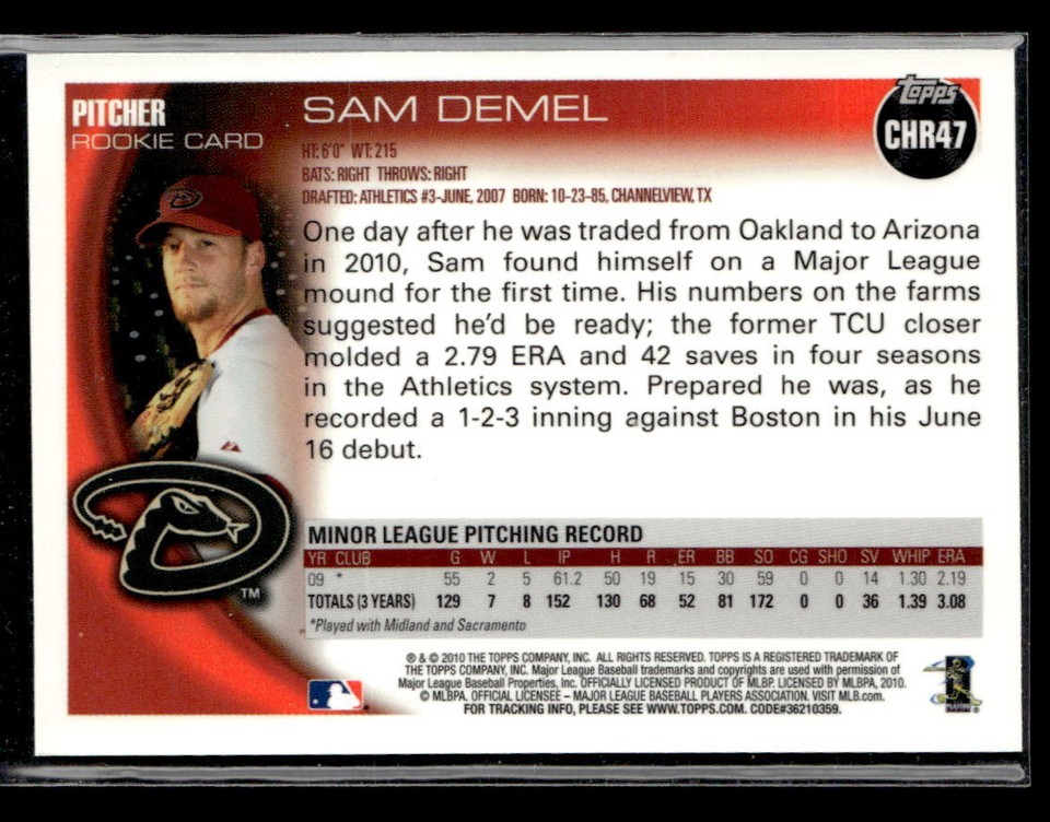 2010 Topps Update #CHR47 Sam Demel Chrome Rookie Refractors card | eBay