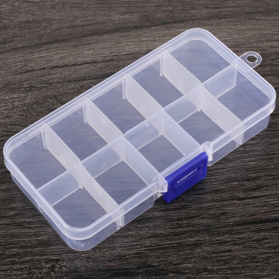 2Pcs 10-Slot Portable Plastic Resistors Electronic Component Case Box ...