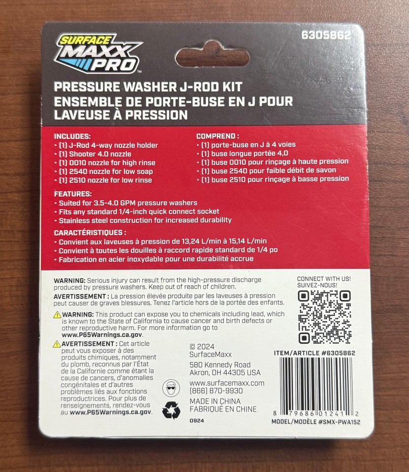 Surface Maxx Pro Pressure Washer J-Rod Nozzle Kit 6305862 - NEW! | eBay