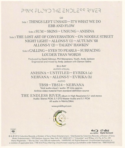 PINK FLOYD Endless River CD+BLU-RAY+AUDIO+BOOK 24 Pg HARDCOVER DELUXE ...