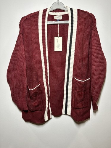 Universal Thread Womens Open Front Stripe Knit Cardigan Sweater Size S ...