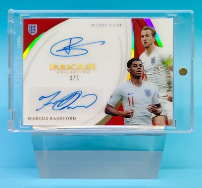 2018-19 Immaculate Soccer Harry Kane Marcus Rashford Dual Auto 3/5 SP ...