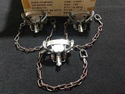 3 Duke # 1 Coil Spring Trap Raccoon Muskrat Nutria Rabbit 0469 Survival ...