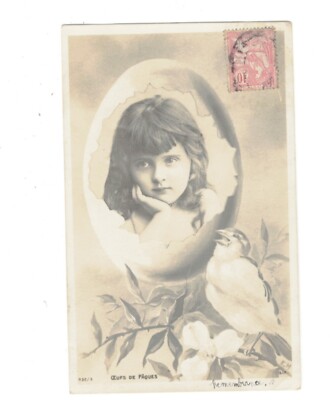 SE1345 PHOTO FANTASY GIRL IN EASTER EGG GREETING RPPC | eBay