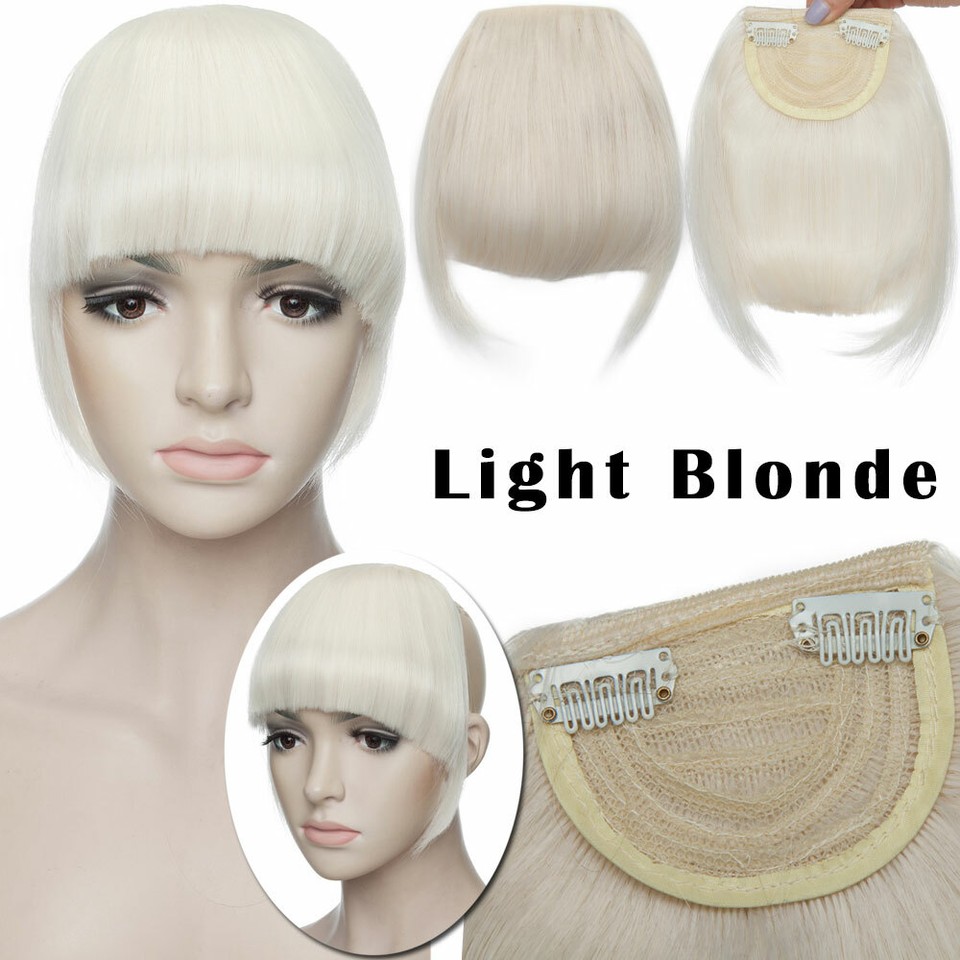 Straight Front Bangs Fringe Piece Clip In Hair Extensions Remy style ...