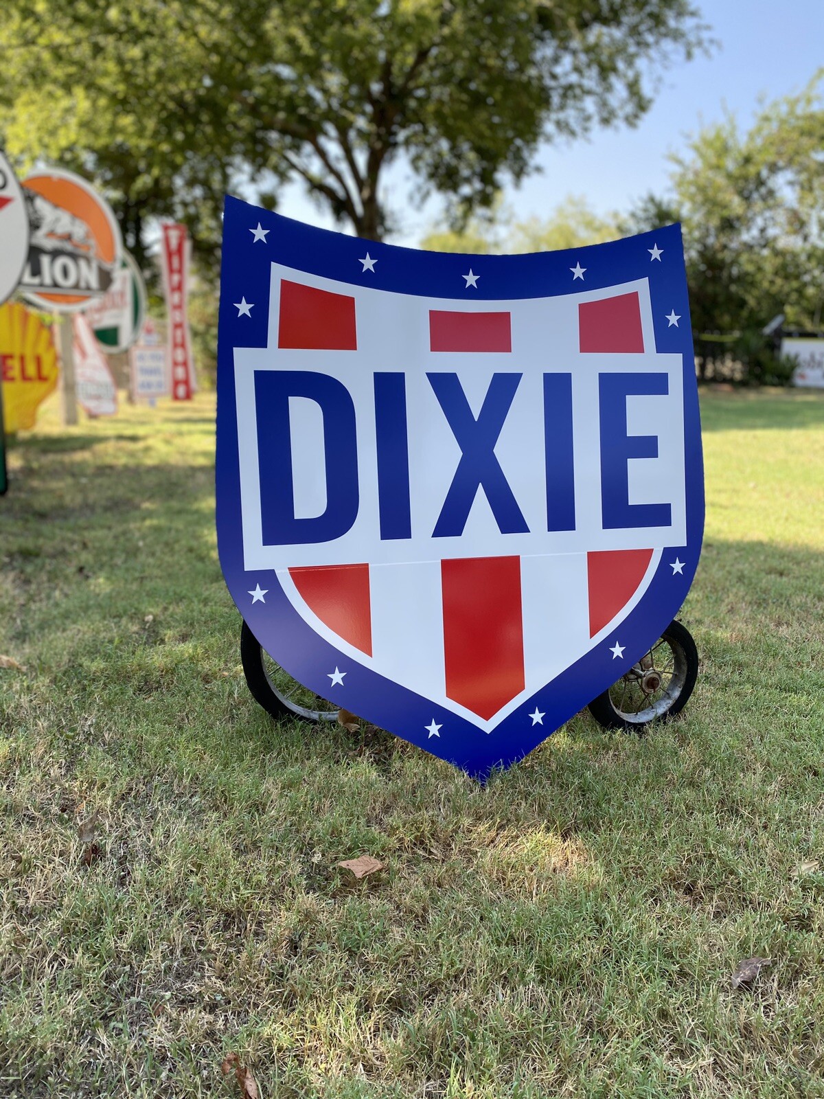 Antique Vintage Old Style Dixie Gasoline Sign | eBay
