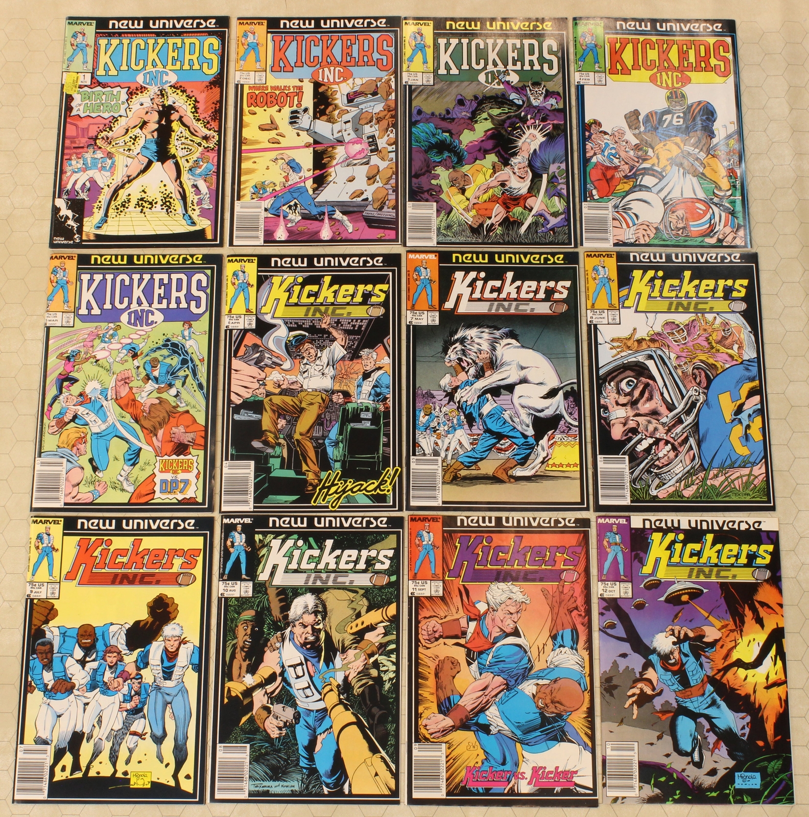 KICKERS INC #1 - 12 (1986) Set w NEWSSTAND variants (Marvel Comics) | eBay