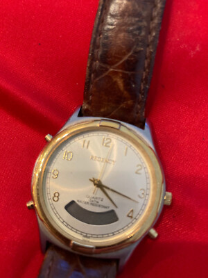 Vintage Regency Men Gold Tone Analog Digital Quartz Alarm Chrono Watch ...