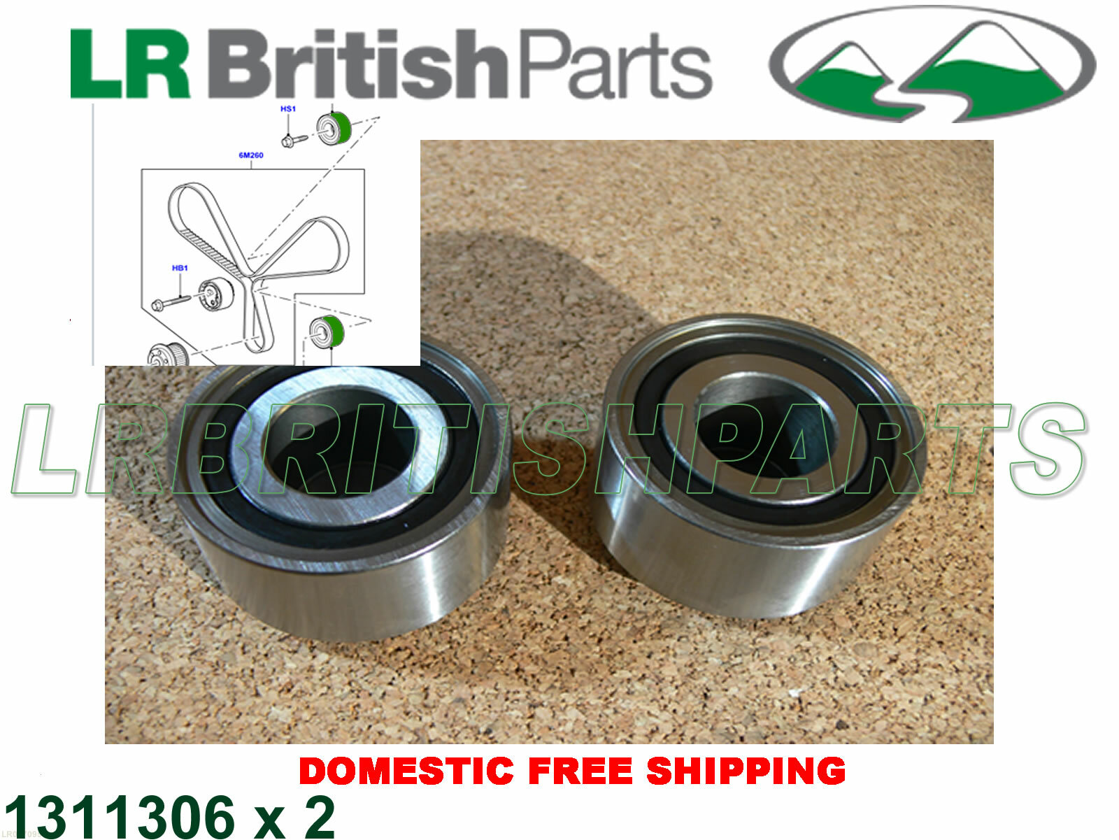 LAND ROVER TIMING BELT IDLER PULLEY 2.7 V6 DIESEL 1311306 LR3 LR4 SPORT ...