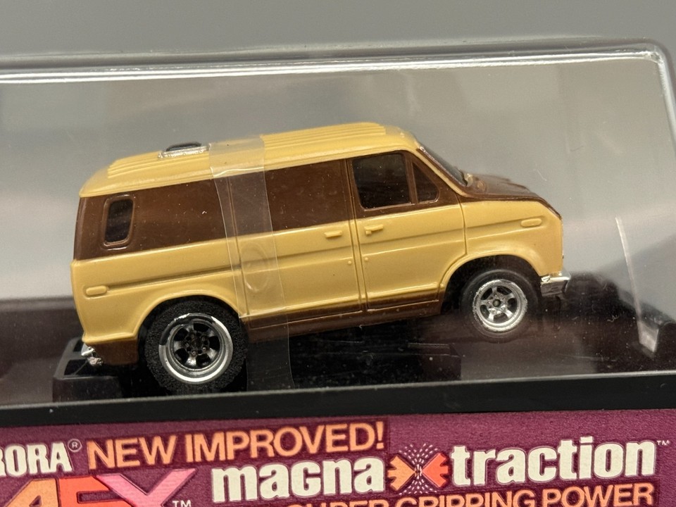 Aurora AFX Magnatraction HO Slot Car FORD STREET VAN, Tan/Brown #1943 ...