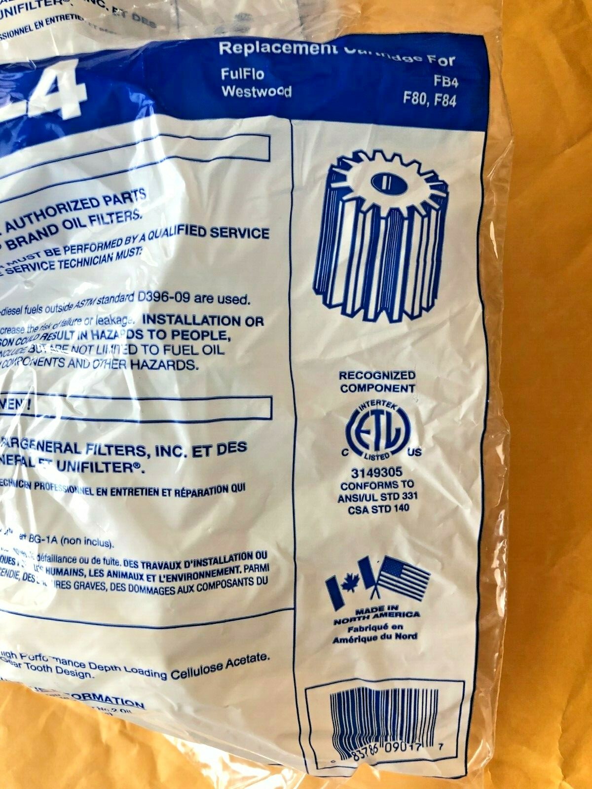 UNIFILTER Rf-4 Fuel Oil Filter Fulflo Fb4 Westwood F80 F84 for sale ...