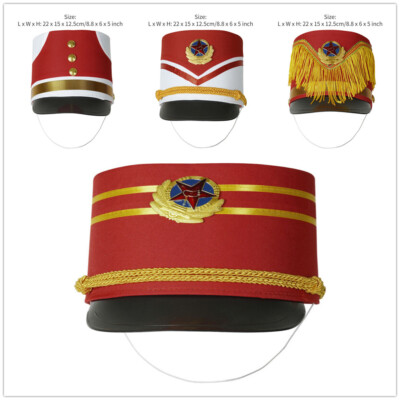 Kids Marching Band Hat Nutcracker Drum Major Hat Toy Soldier Cap ...
