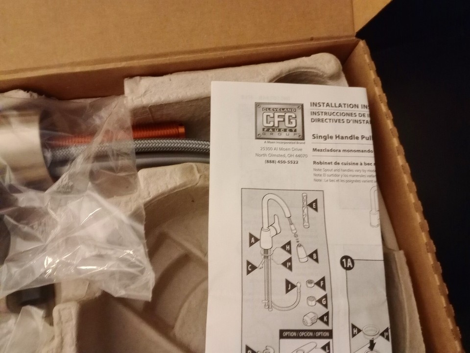 MOEN CFG CA42519CSL Single Handle Pull-Down Kitchen Faucet - Stainless ...