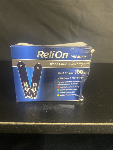 ReliOn Premier Blood Glucose Test Strips, 100 Count( Damaged Box ) 01 ...