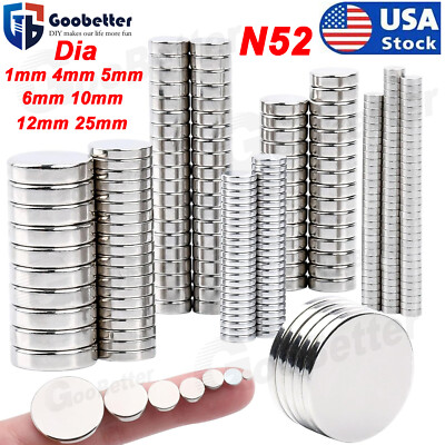 Lot Neodymium Magnets N52 Disc Round Super Strong Rare Earth Small ...