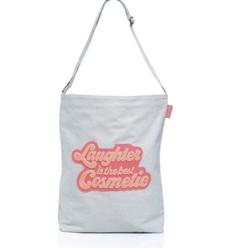 Benefit Denim 'Laughter is the Best Cosmetic' Tote Bag Canvas w/ Pink ...