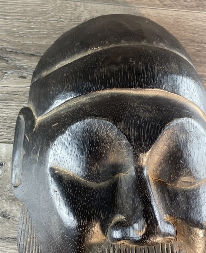 Vintage Wood Carved Indonesian Choi Sun Mask God of Wealth 13x8.375" | eBay