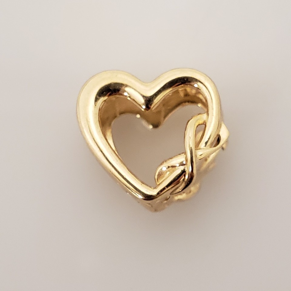 Pandora 14k Yellow Gold Love You Mom Infinity Heart Bead Charm ...