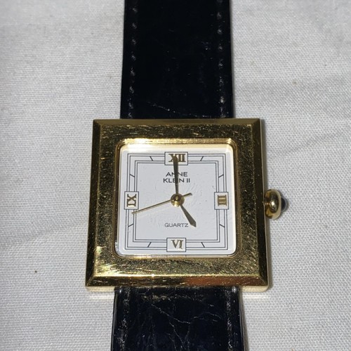 Anne Klein II Watch - Gold Tone Woman’s Square - Swiss Quartz Working ...