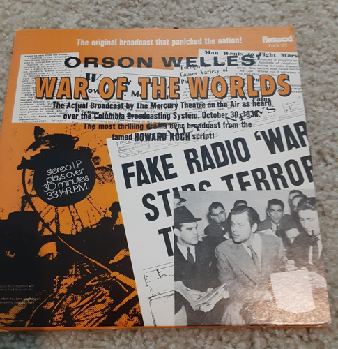 Vintage 1972 Orson Welles' War of the Worlds Vinyl Record FMS22 Non ...