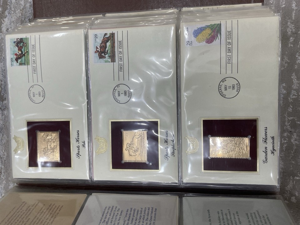 Golden Replicas of United States Stamps Proof Replicas on 22kt Gold (21 ...