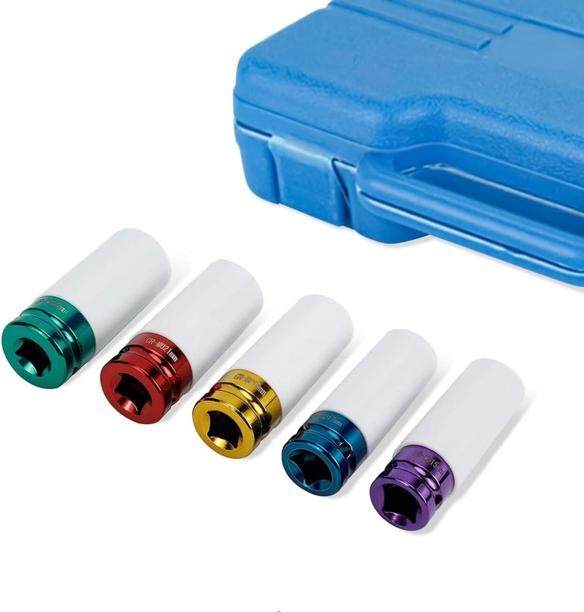 Thin Wall Impact Sockets 5-Piece Impact Lug Nut Socket Set - 1/2" Drive ...