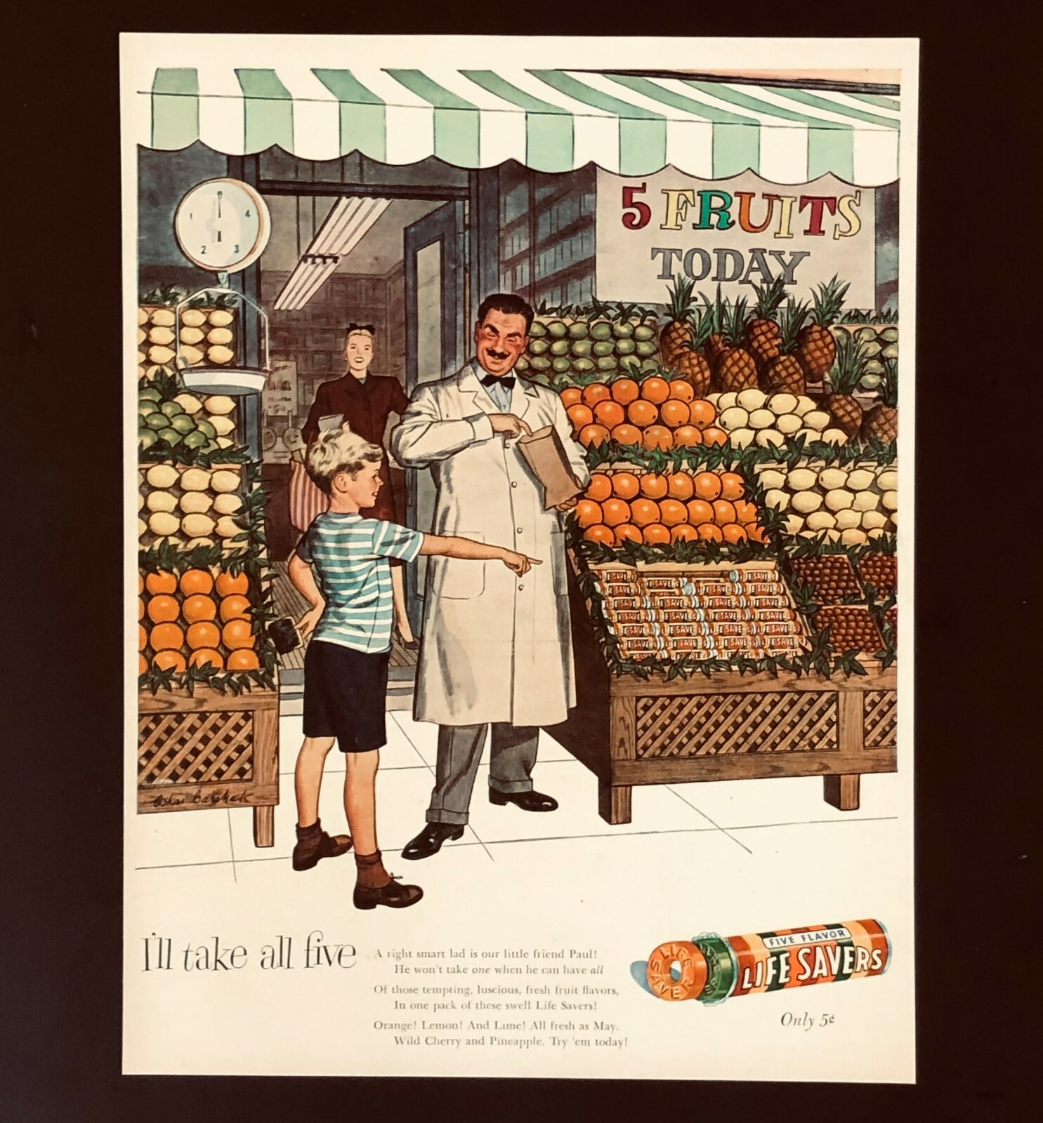 1947 Life Savers Advertisement Candy Fruit Stand Grocer Store Vintage ...