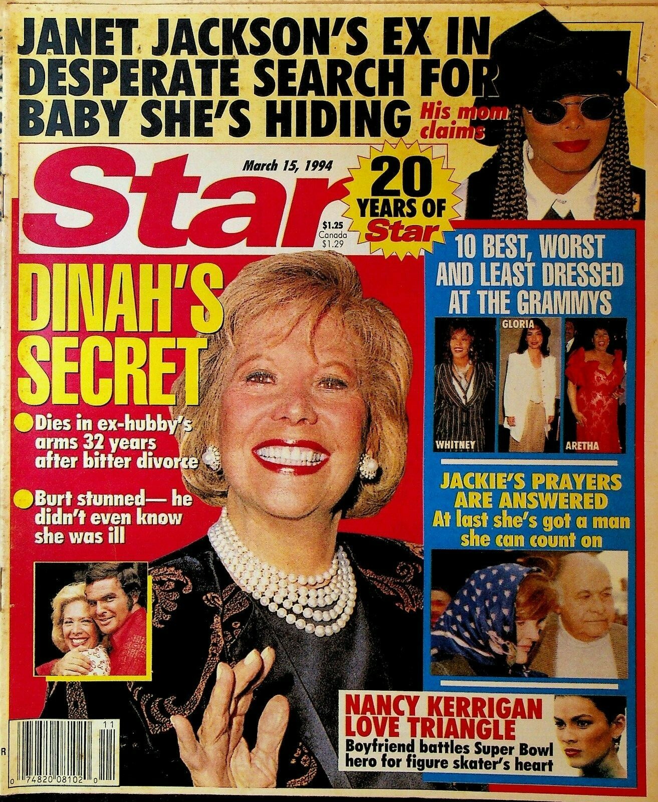 Star March 15 1994 Dinah Shore Jackie Onassis Nancy Kerrigan Janet ...