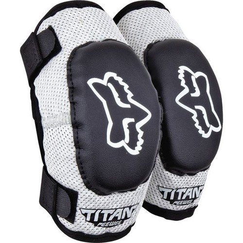 Fox Racing Titan Pee Wee Elbow Guards - Black/Silver, All Sizes | eBay