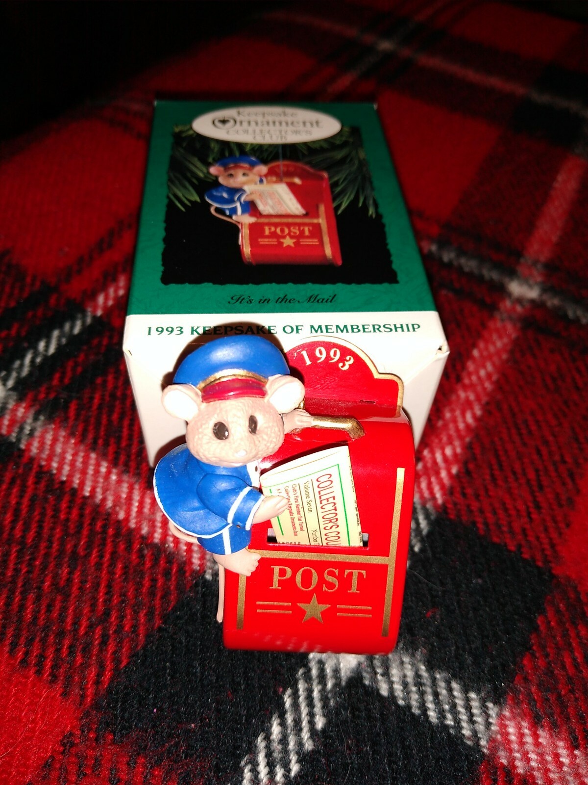 1993 Hallmark It's In the Mail Keepsake Collector's Club Ornament Mouse ...